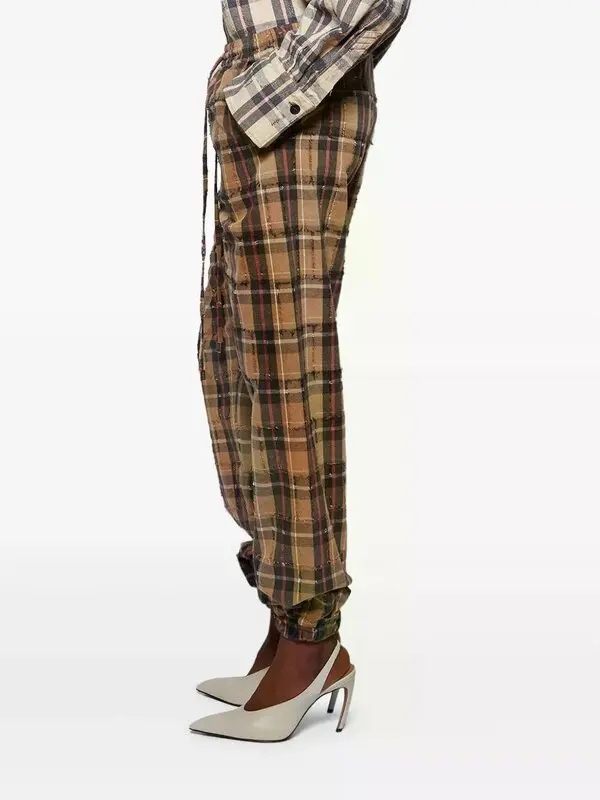 Attico Plaid Long Pant - Brown