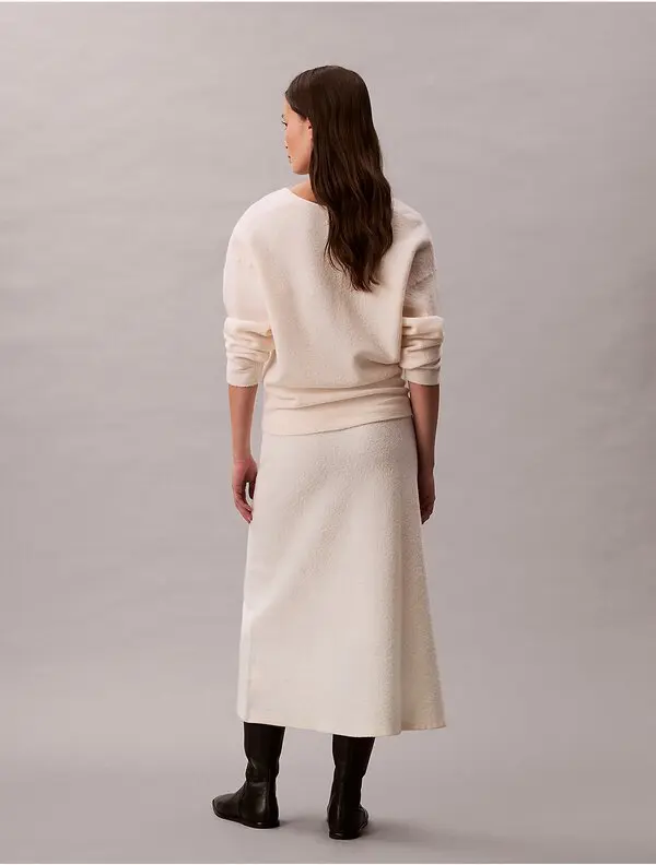 Calvin Klein Merino Wool Knit Midi Skirt