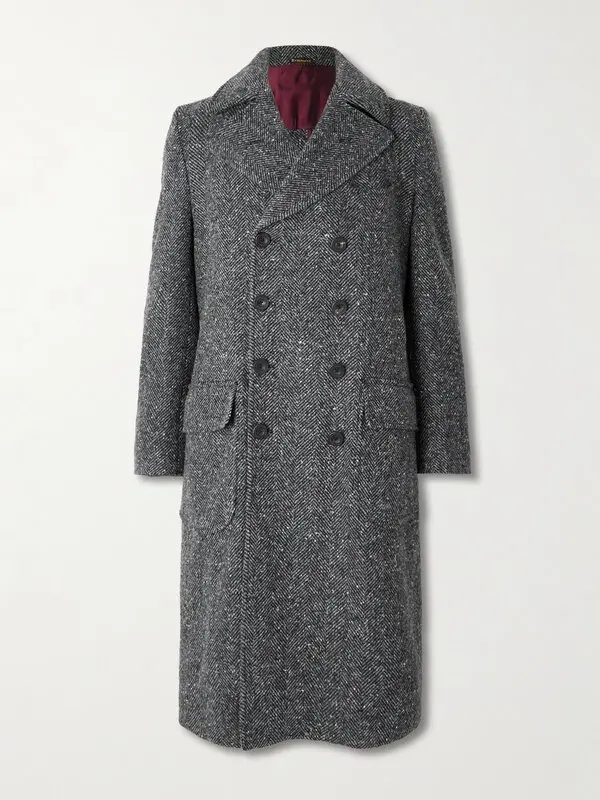 Rubinacci Double-breasted Belted Virgin Wool And Cashmere-blend Coat