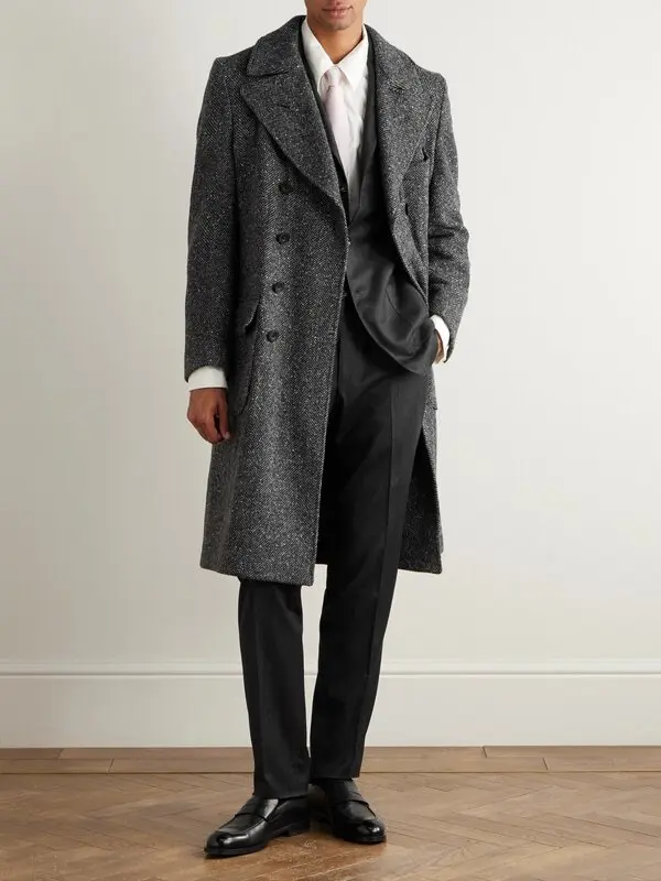 Rubinacci Double-breasted Belted Virgin Wool And Cashmere-blend Coat