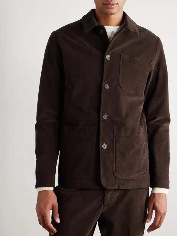 Altea Constantin Garment-dyed Stretch-cotton Corduroy Overshirt - Brown