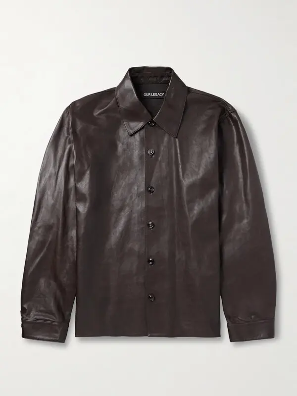 Our Legacy Welding Leather Shirt - Brown