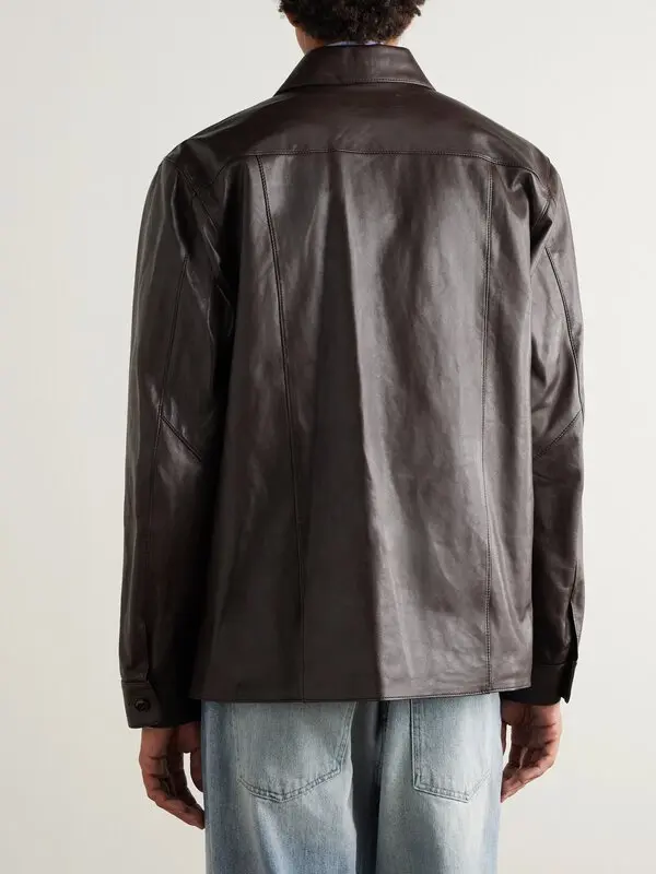 Our Legacy Welding Leather Shirt - Brown