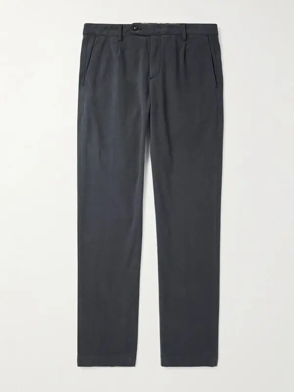 Massimo Alba Straight-leg Stretch-cotton Gabardine Trousers - Gray