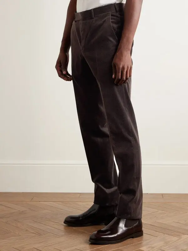 Zegna Slim-fit Cotton-blend Corduroy Trousers