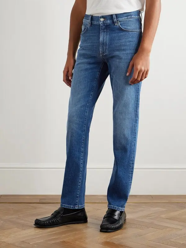 Zegna Roccia Slim-fit Stretch Jeans - Blue