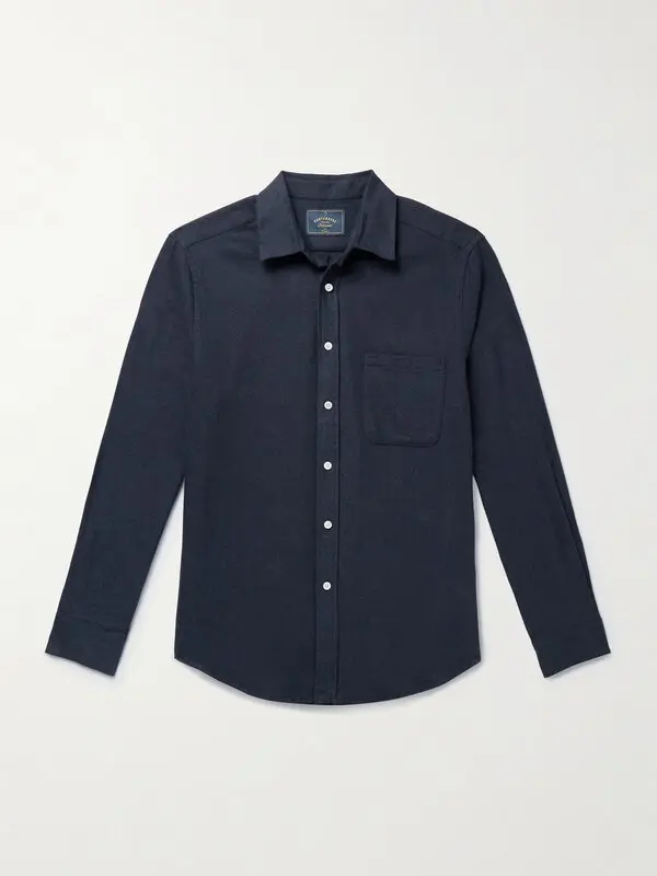 Portuguese Flannel Teca Brushed Cotton-twill Shirt - Blue