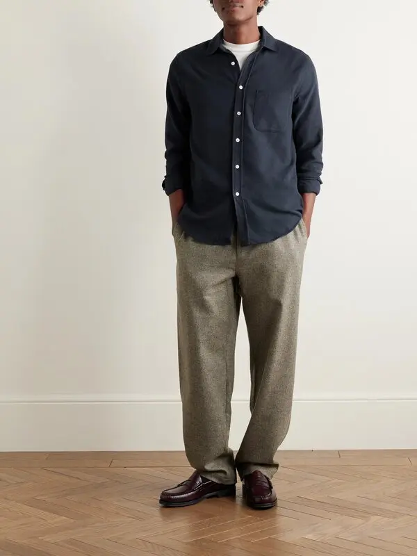 Portuguese Flannel Teca Brushed Cotton-twill Shirt - Blue