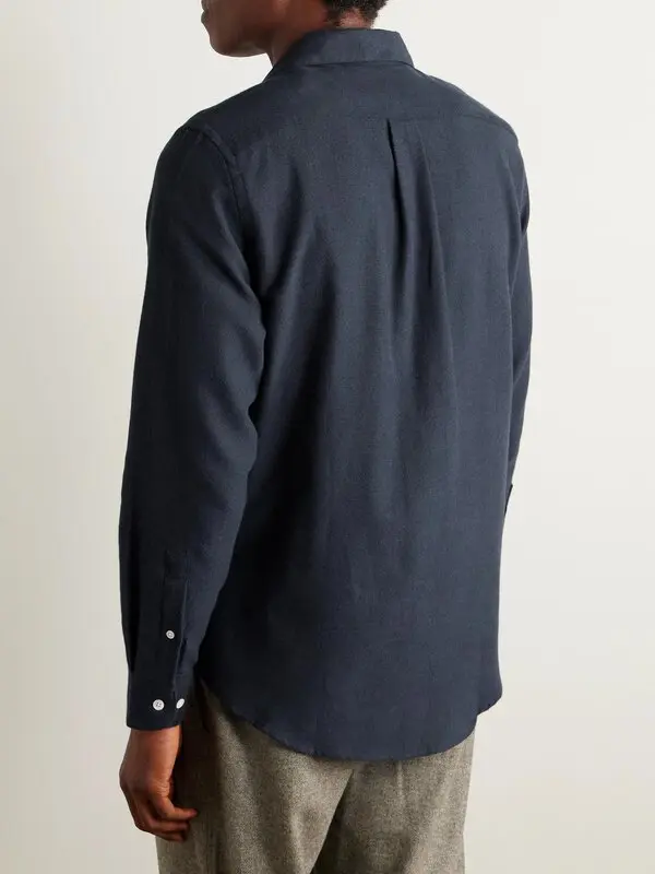 Portuguese Flannel Teca Brushed Cotton-twill Shirt - Blue