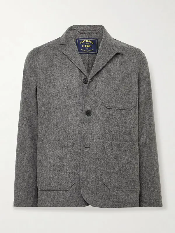 Portuguese Flannel Unstructured Wool Suit Jacket