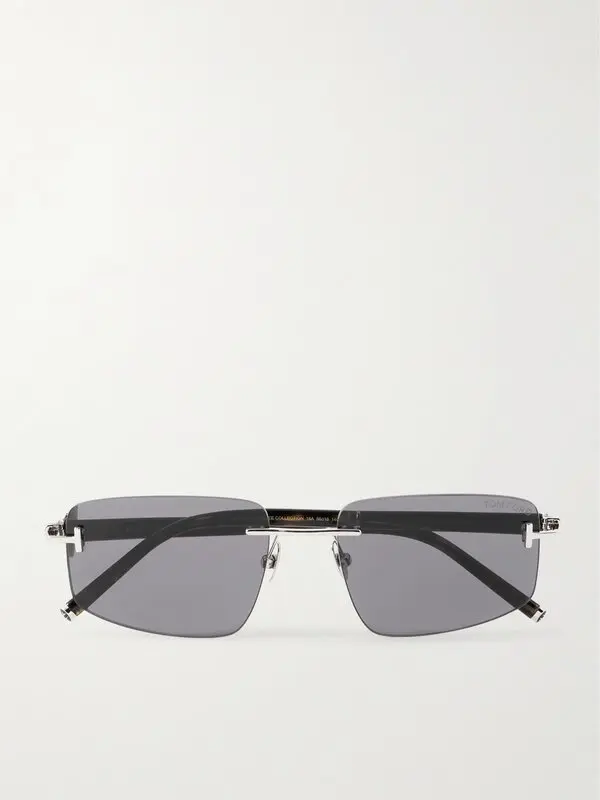 TOM FORD Private 4 Rimless Rectangular-frame Sunglasses - Gray