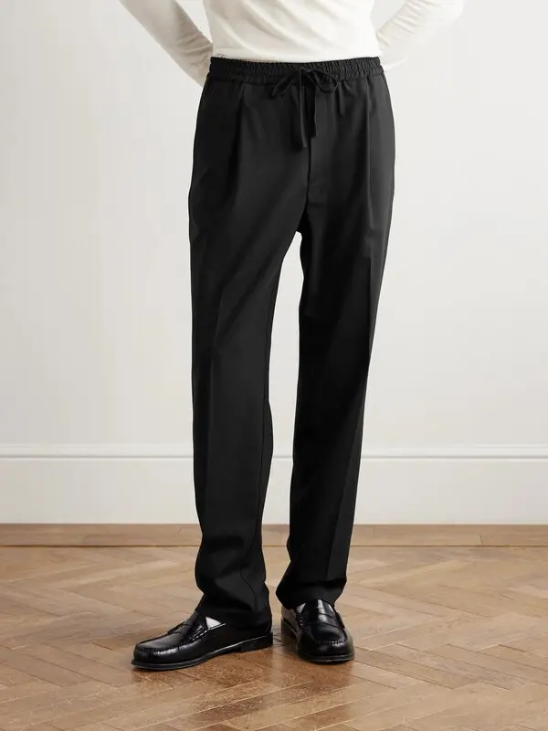 Altea Straight-leg Pleated Wool-blend Trousers