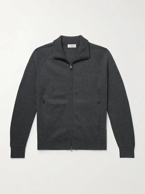 PIACENZA CASHMERE 1733 Slim-fit Virgin Wool Zip-up Cardigan