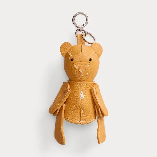 Ralph Lauren Polo Bear Leather Bag Charm - Mango