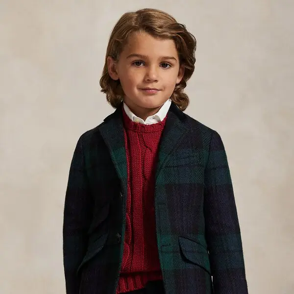 Ralph Lauren Plaid Wool Tweed Suit Jacket - Multi