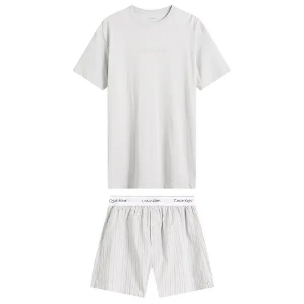 Calvin Klein Short Sleeve Crew Poplin Boxer Set - Multi