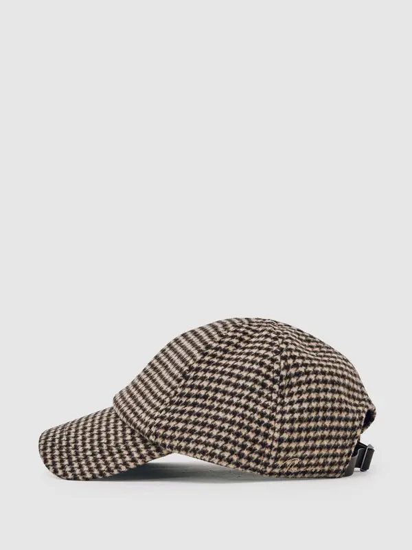 REISS Wool-blend Houndstooth-check Cap