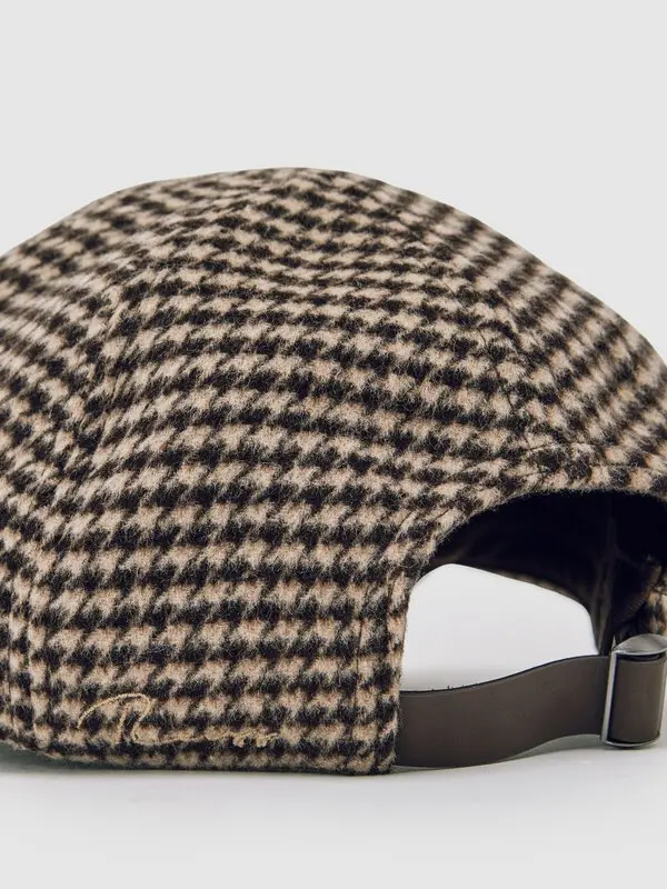REISS Wool-blend Houndstooth-check Cap