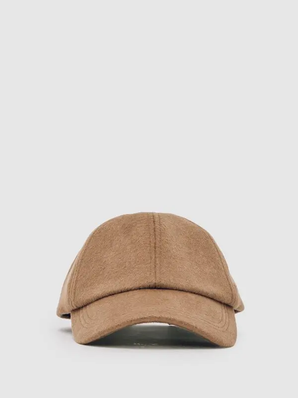 REISS Wool-blend Baseball Cap - Light Brown