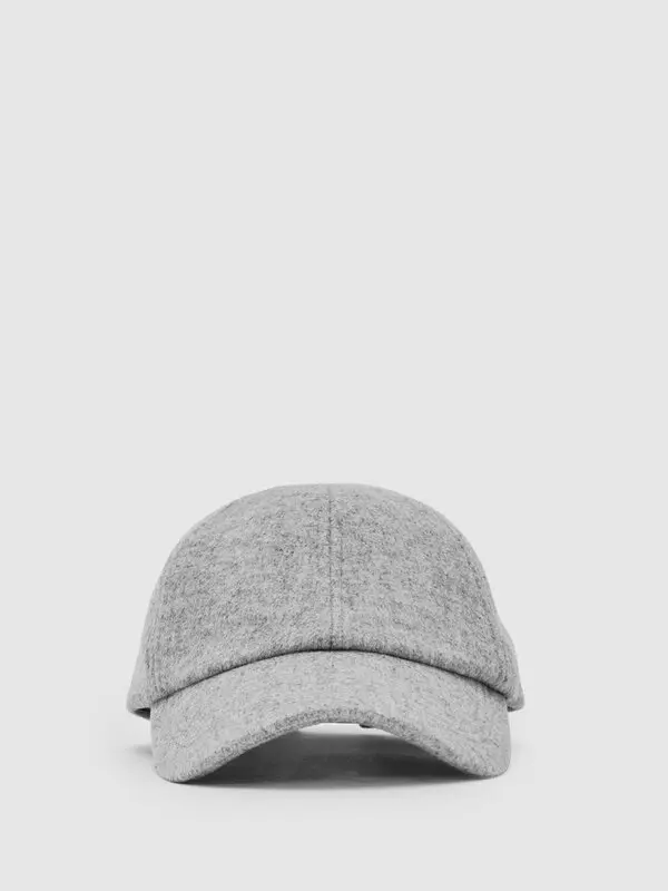 REISS Wool-blend Baseball Cap - Soft Grey
