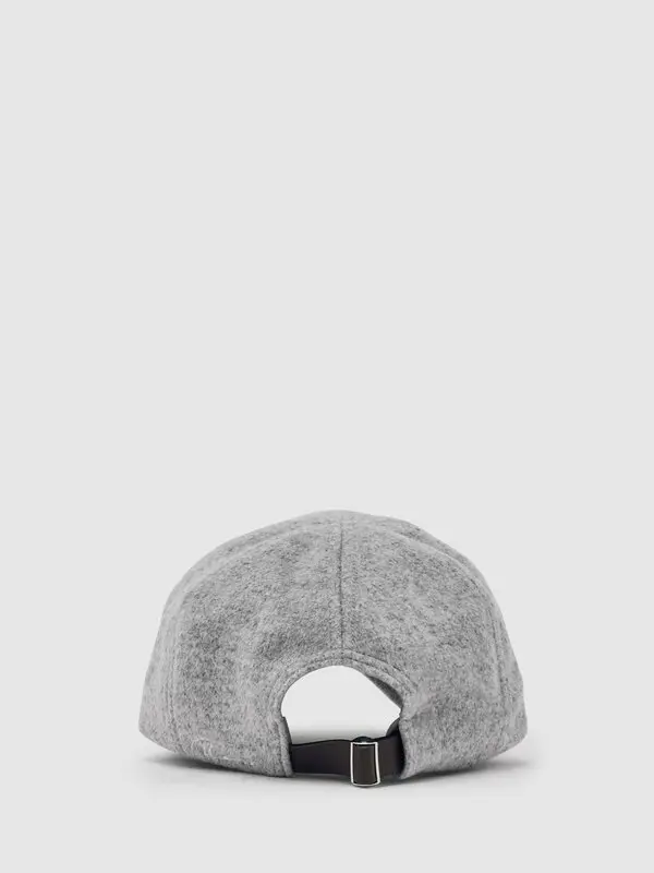 REISS Wool-blend Baseball Cap - Soft Grey