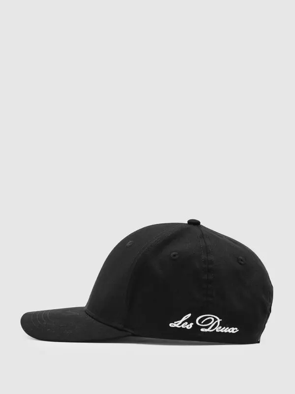 LES DEUX Cotton Logo Baseball Cap - Black