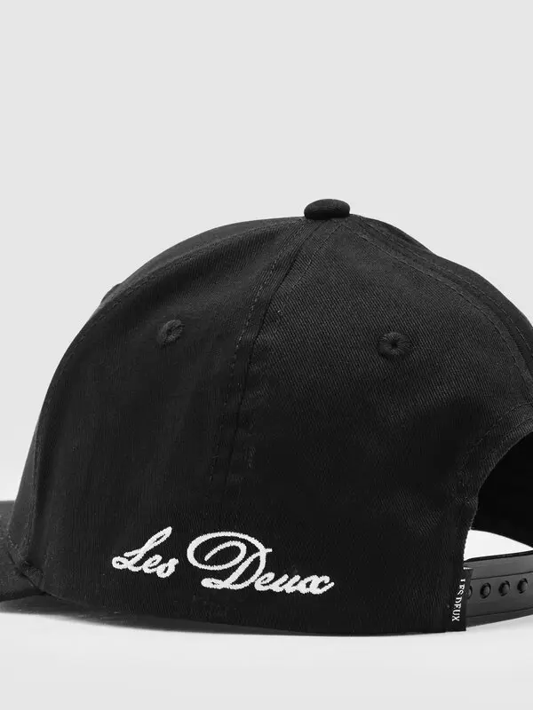 LES DEUX Cotton Logo Baseball Cap - Black