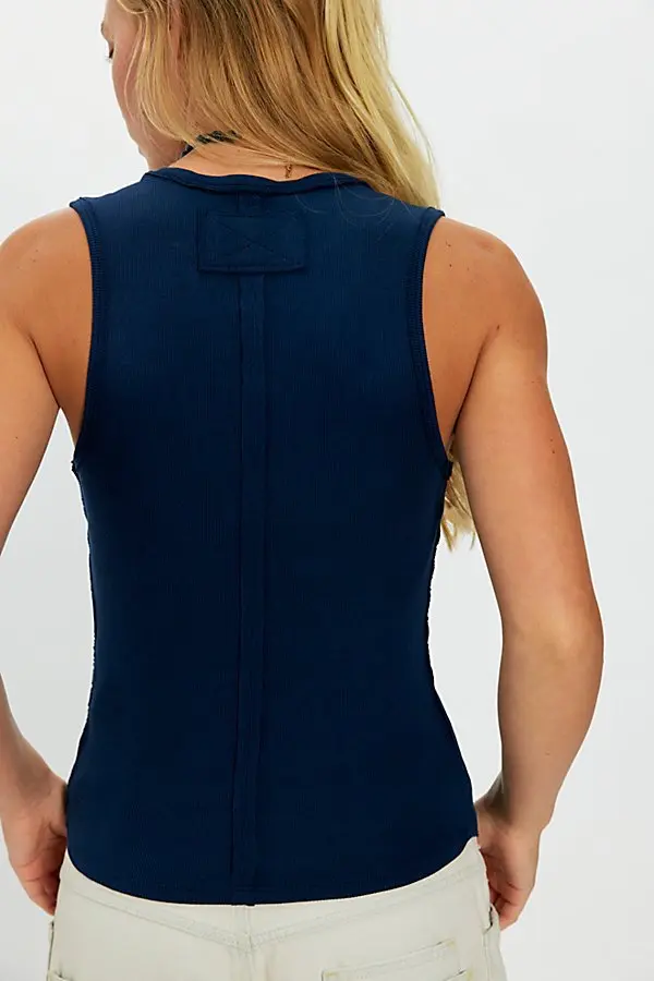 Free People We The Free Neria V-neck Tank Top - Deeper Iris