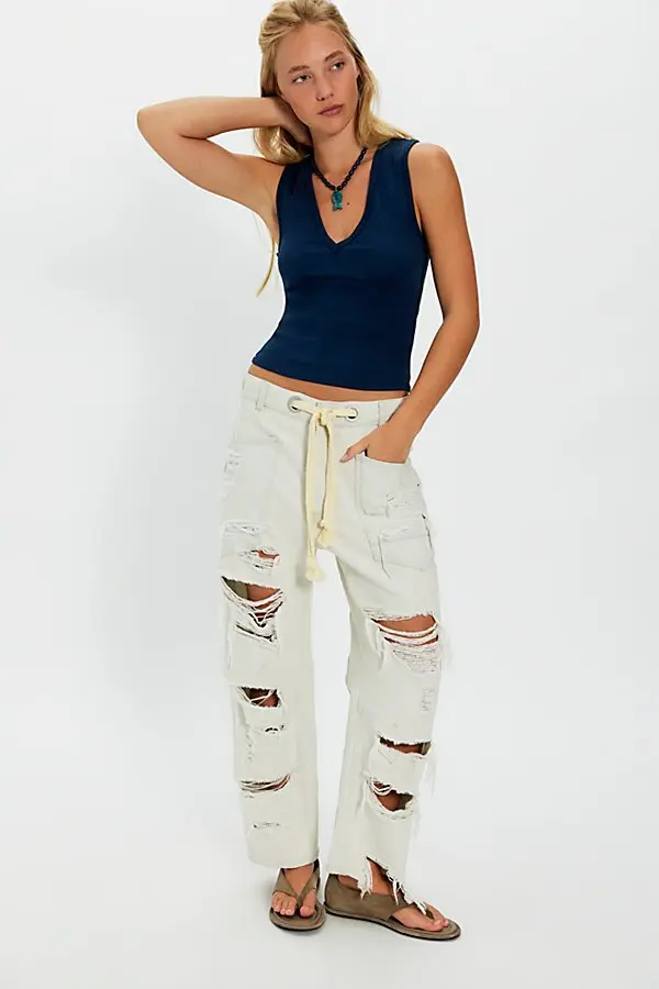 Free People We The Free Neria V-neck Tank Top - Deeper Iris