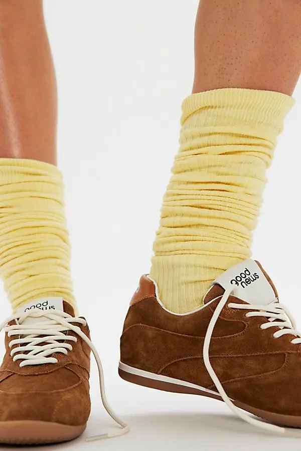 Free People Viola Over-the-knee Socks - Yellow