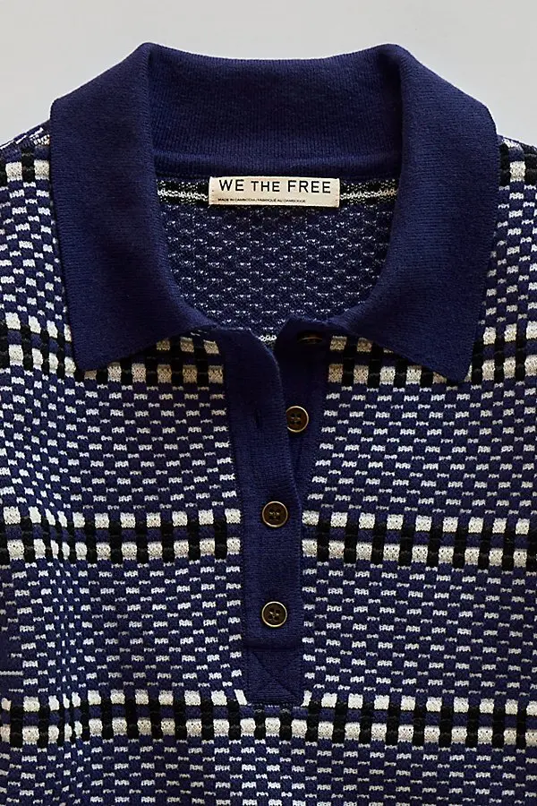 Free People We The Free Level Up Polo - Navy Combo