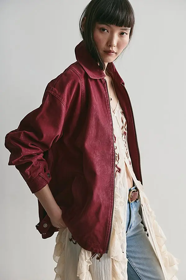Free People We The Free Sloane Vegan Suede Jacket - Cabernet
