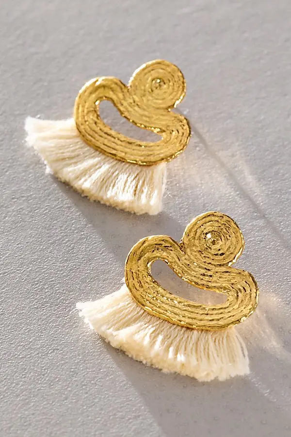 COG Sonia Tassel Earrings - Gold/ivory