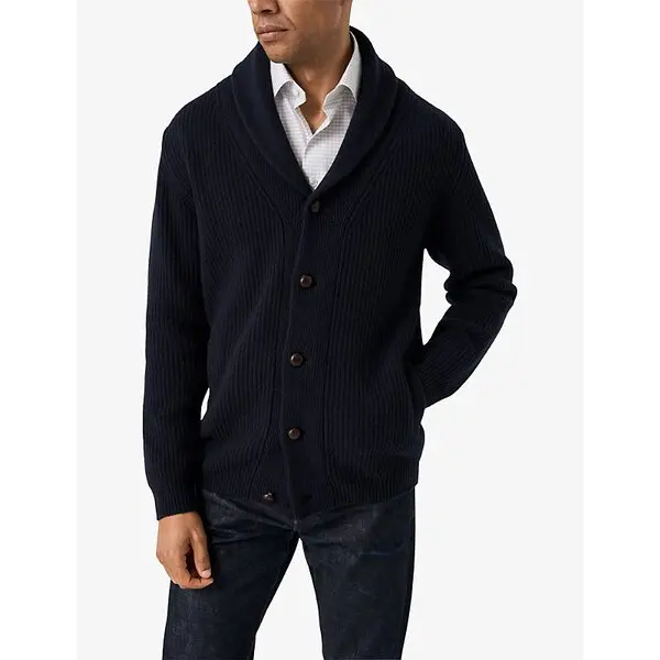 Eton Shawl Collar Wool Knit Cardigan