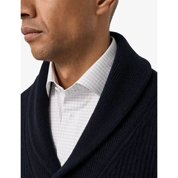 Eton Shawl Collar Wool Knit Cardigan