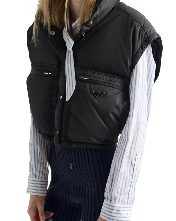 Prada Cropped Re-nylon Down Jacket