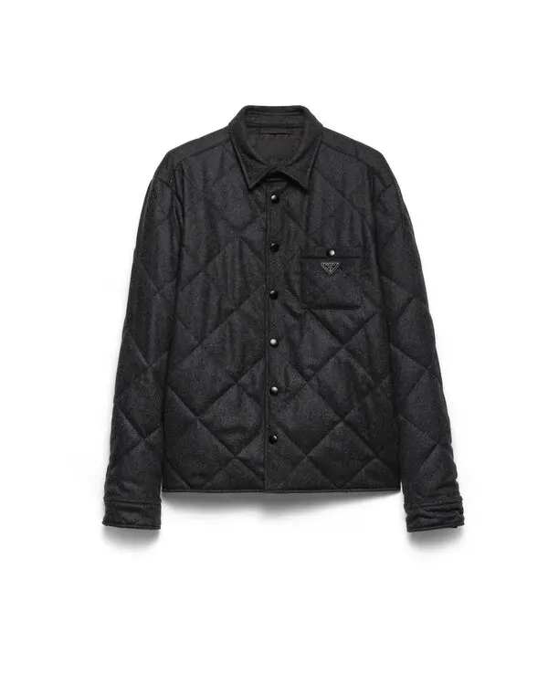 Prada Padded Cashmere Shirt - Anthracite Gray
