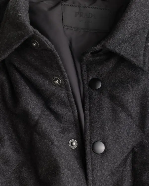 Prada Padded Cashmere Shirt - Anthracite Gray