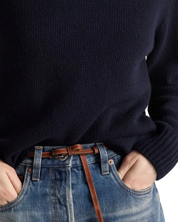 Prada Wool And Cashmere Crew-neck Sweater - Navy