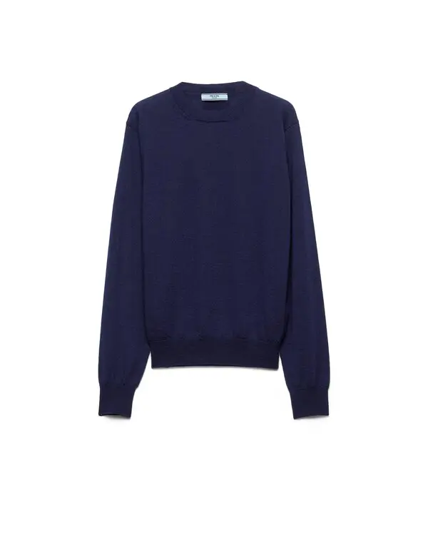 Prada Cashmere Crew-neck Sweater - Navy