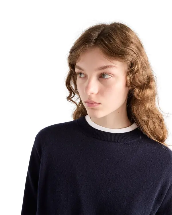 Prada Cashmere Crew-neck Sweater - Navy