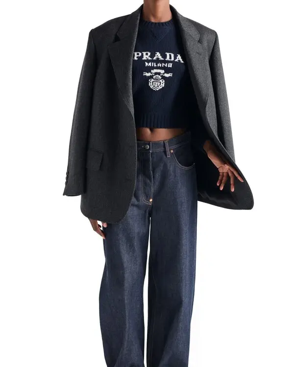 Prada Wool And Cashmere Crew-neck Sweater