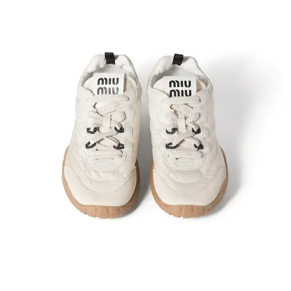 Miu Miu Tyre Technical Fabric And Suede Sneakers