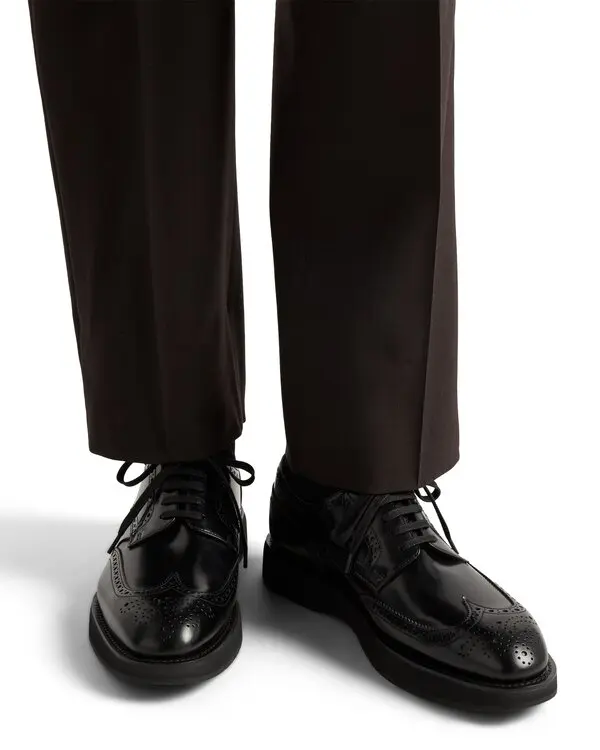 Prada Brushed Leather Brogue Shoes