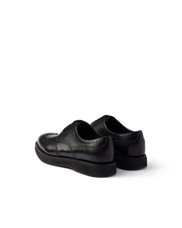 Prada Brushed Leather Brogue Shoes