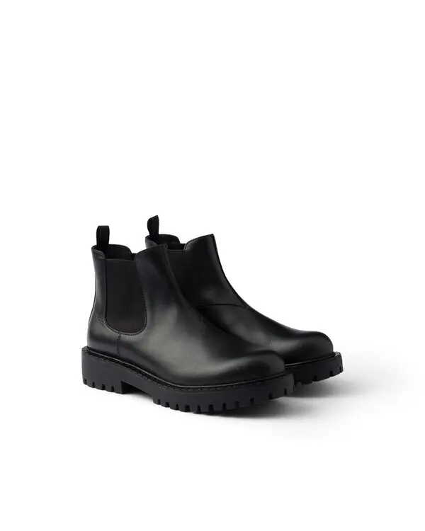 Prada Leather Chelsea Boots