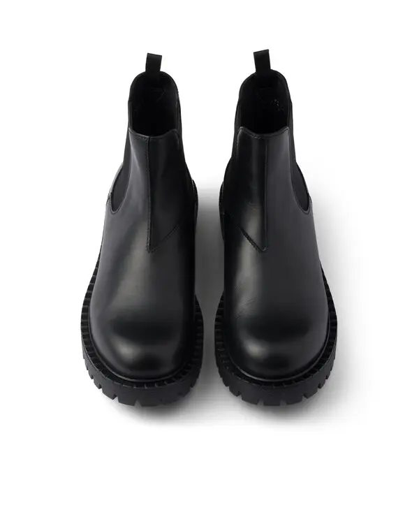 Prada Leather Chelsea Boots