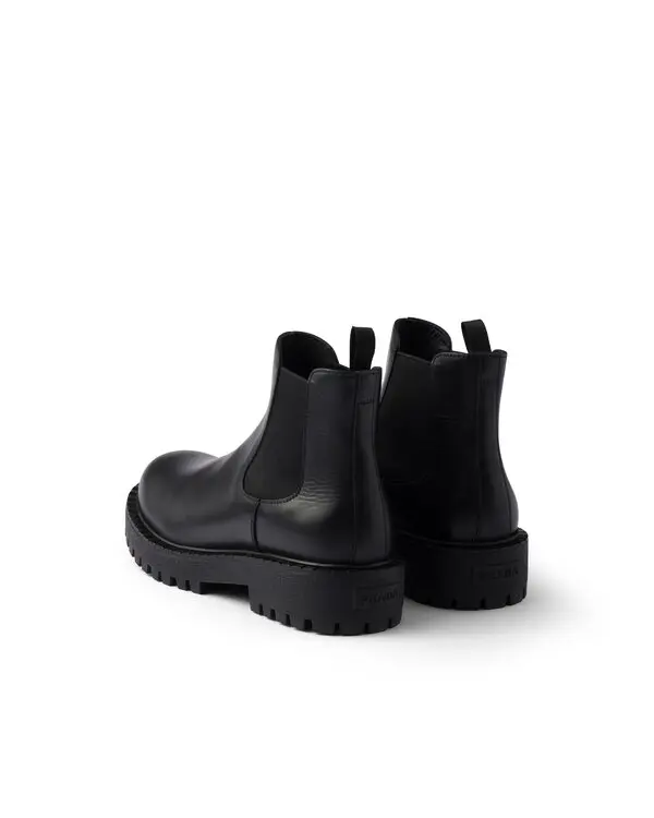 Prada Leather Chelsea Boots