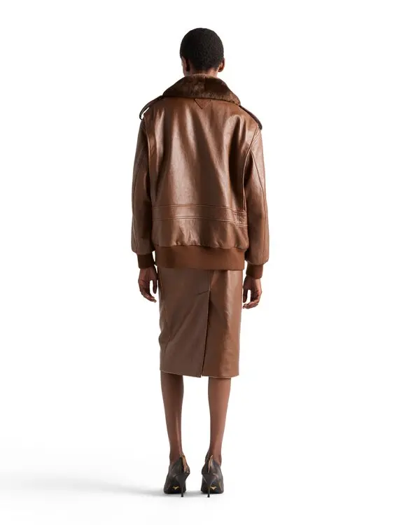 Prada Nappa Leather Pencil Skirt