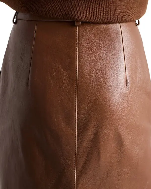 Prada Nappa Leather Pencil Skirt